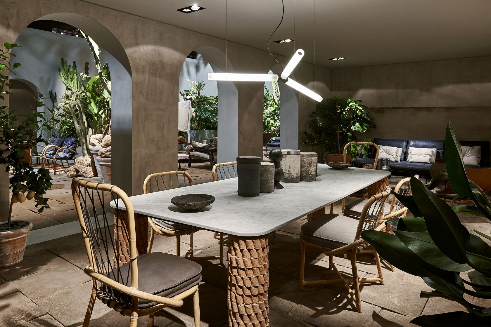 Table rectangulaire en marbre NEVADA By BAXTER design Paola Navone