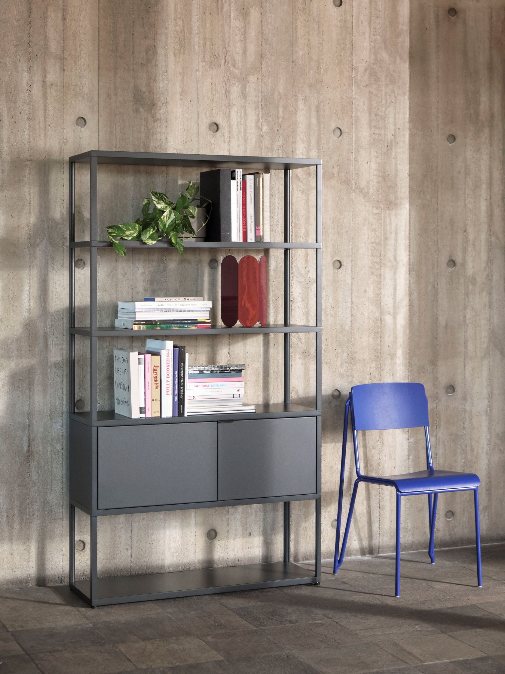 Open aluminium bookcase NEW ORDER COMB. 502 By Hay design Stefan Diez