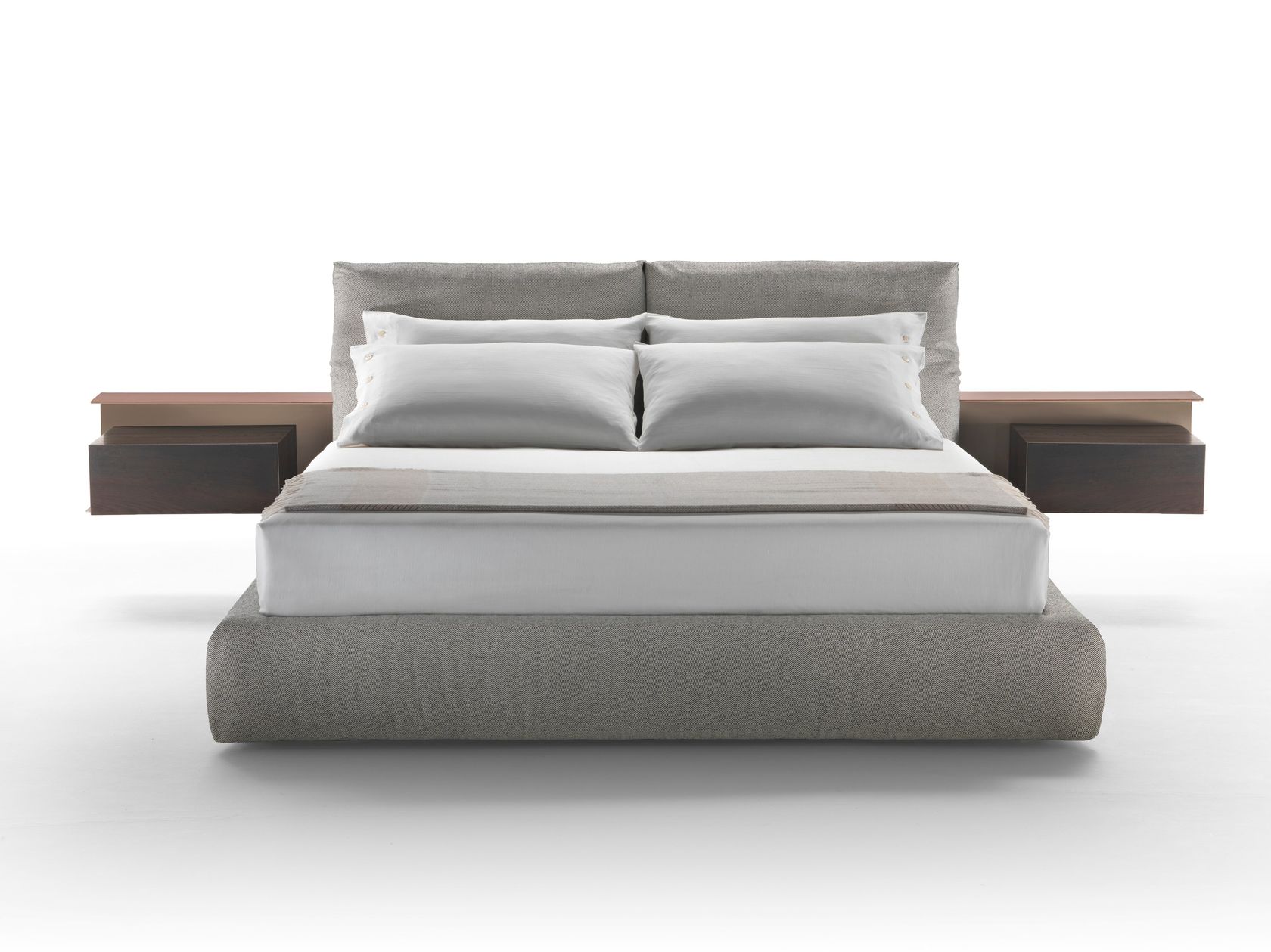 NEWBRIDGE Fabric double bed with upholstered headboard By Flexform | design Carlo Colombo