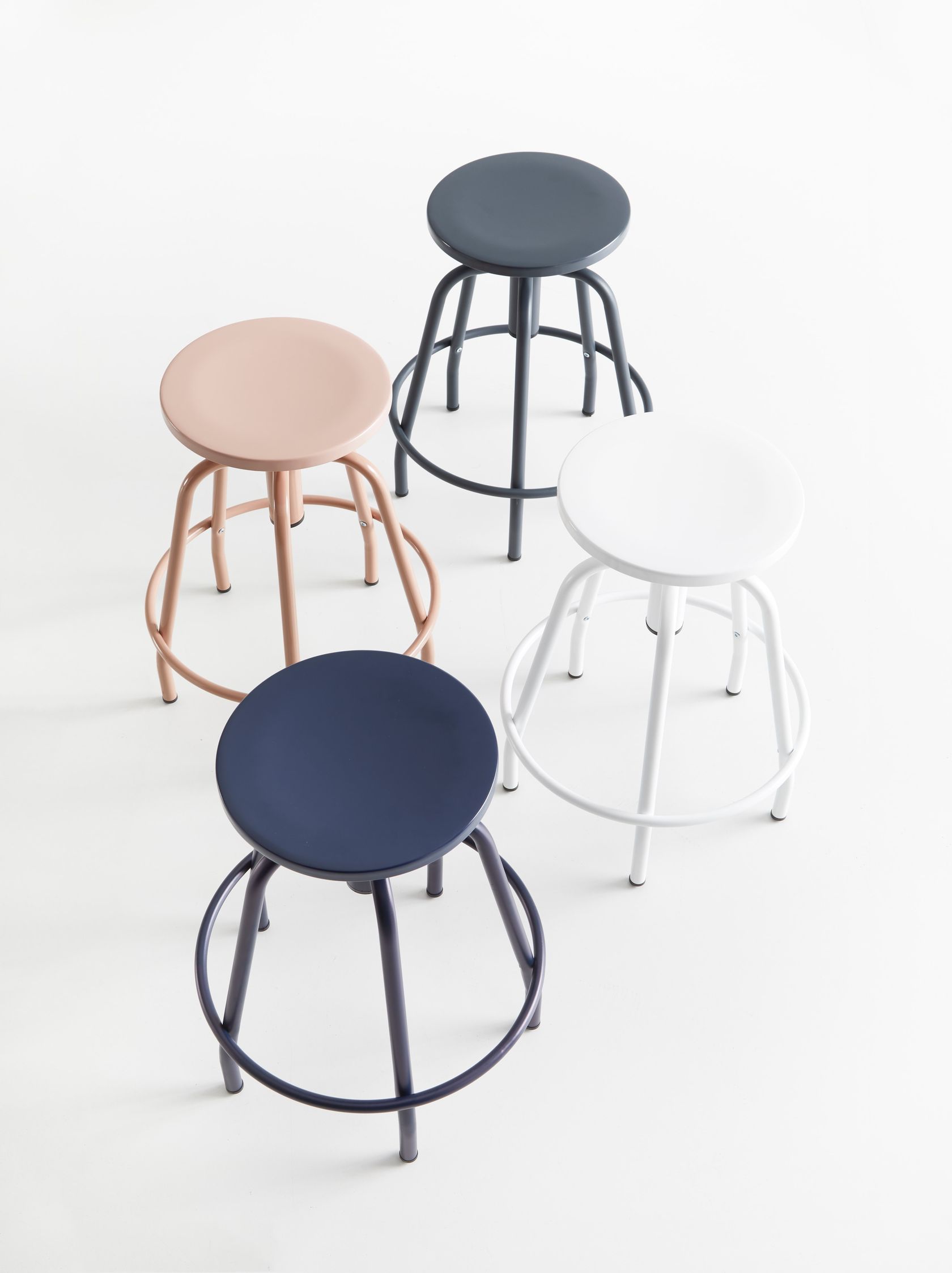 NEXOS 2005 Height-adjustable stool with footrest By Mobboli