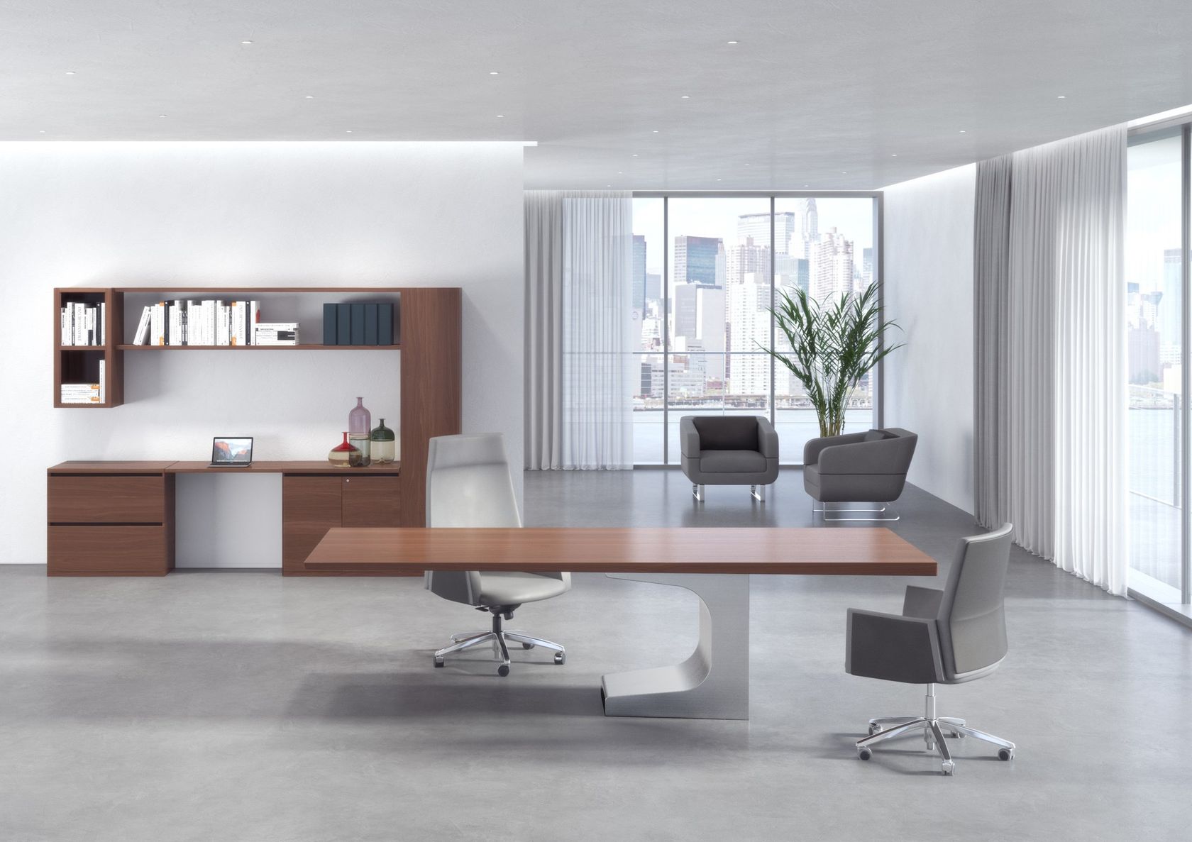 NIEMEYER Solid wood executive desk By ESTEL GROUP | design Oscar Niemeyer