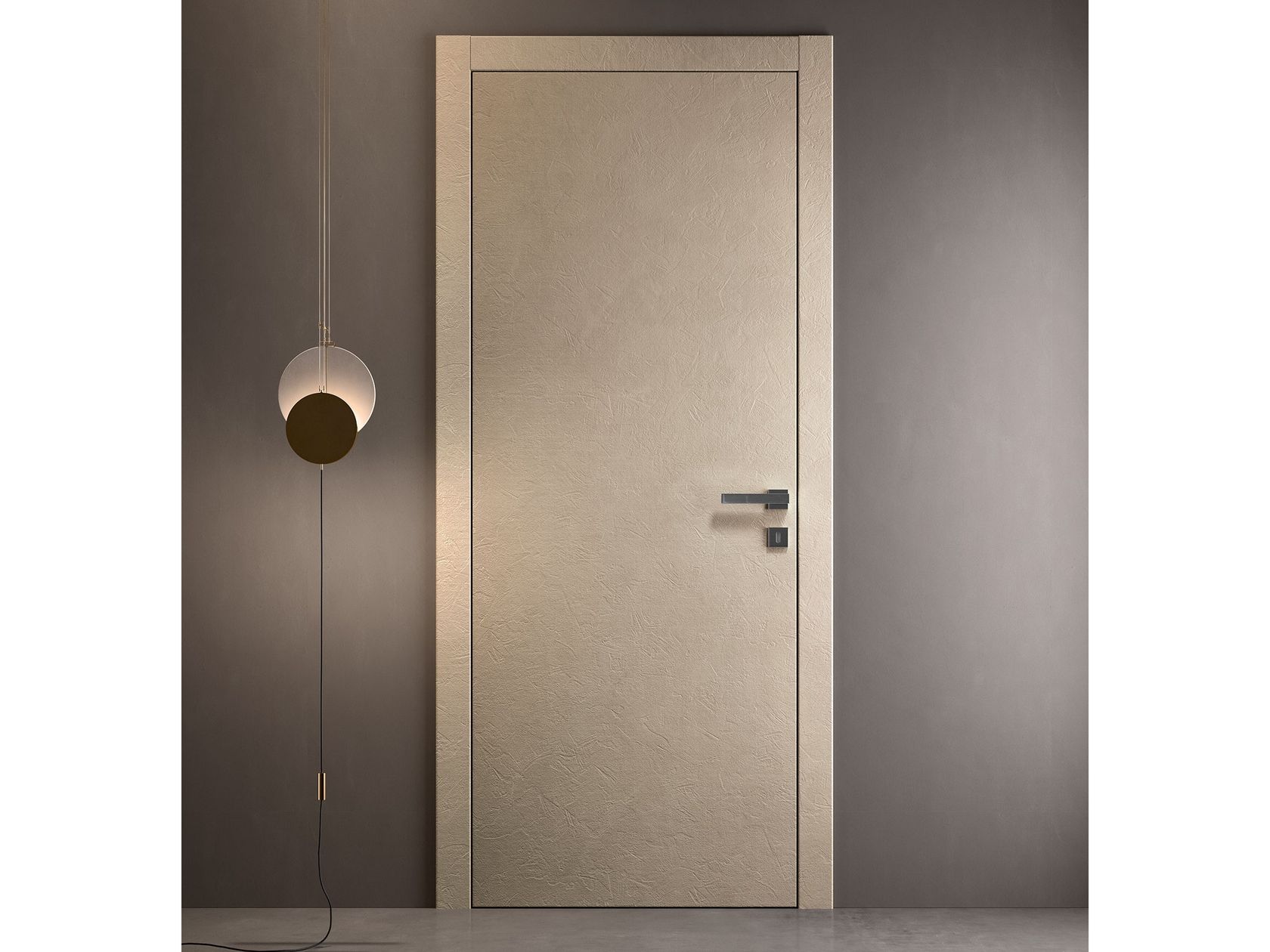 Contemporary style hinged engineered wood door with concealed hinges NO ...