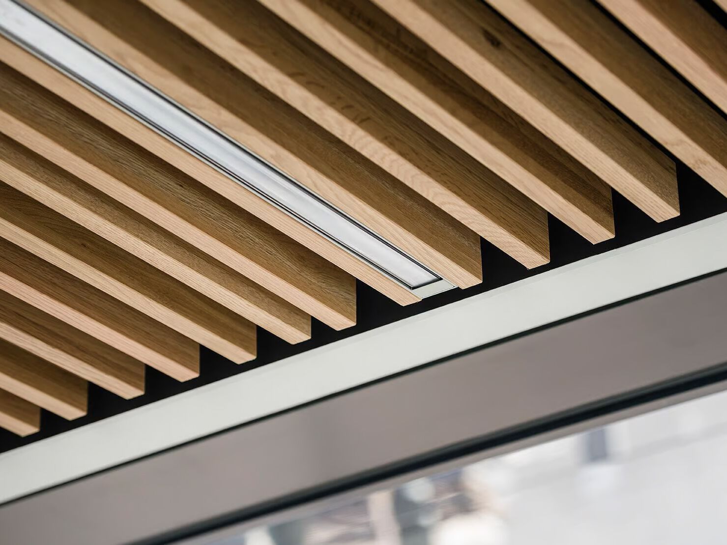 Open slats ceiling Wooden ceiling panels By NODOO