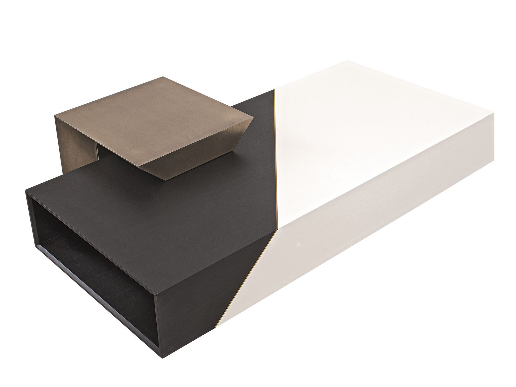 Wooden coffee table with storage space NOIR By Shake