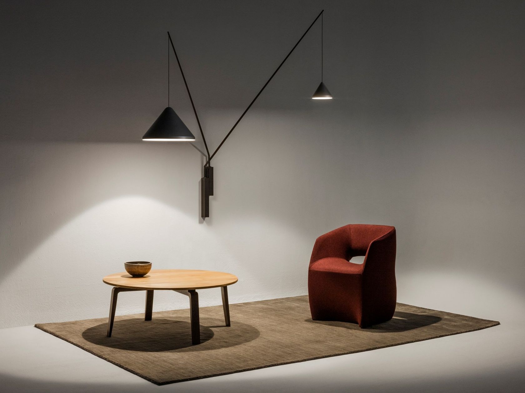 NORTH LED carbon fibre wall lamp By Vibia