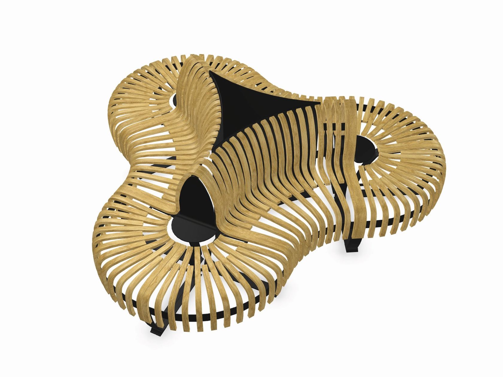 NOVA C BACK Curved Modular Bench with backrest By Green Furniture ...