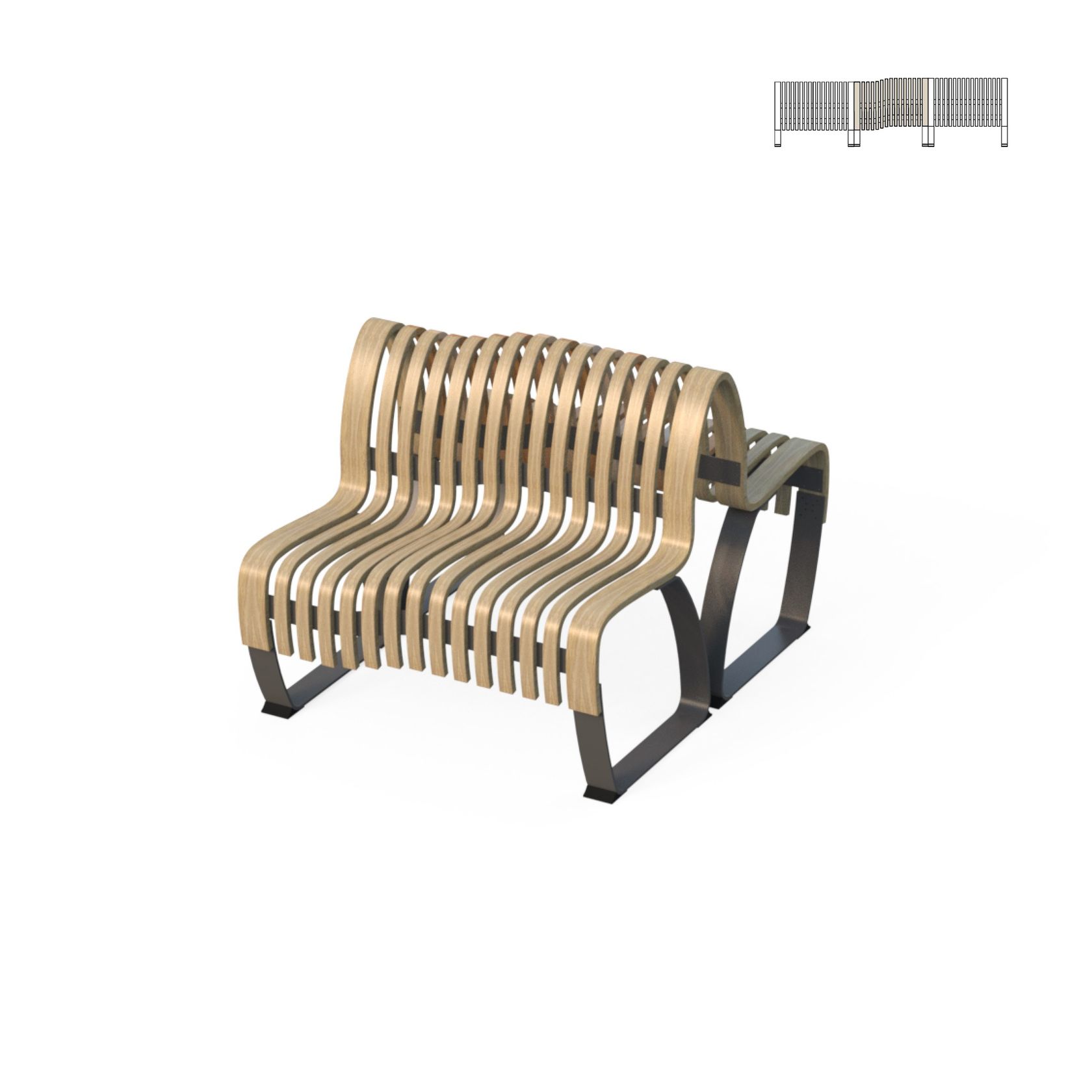 NOVA C DOUBLE BACK ELEVATION Modular wooden bench seating with back By ...