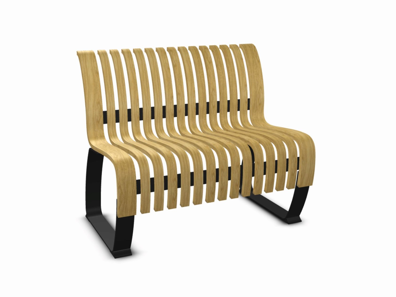 NOVA C BACK Curved Modular Bench with backrest By Green Furniture ...