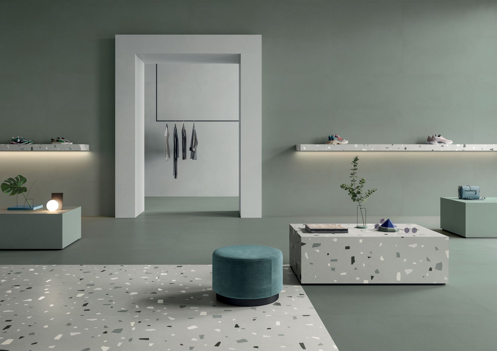 NUANCES SALVIA Porcelain stoneware wall/floor tiles By Italgraniti