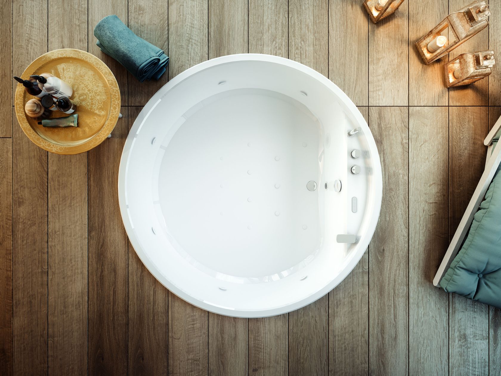 NUBEA ROUND Round acrylic bathtub By Glass1989