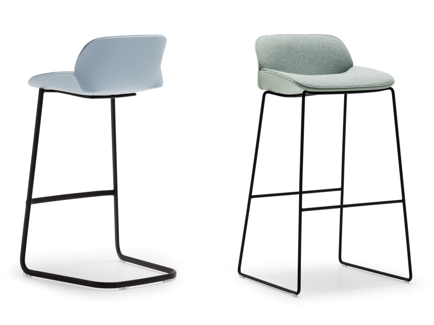 High sled base stool with back NUEZ BQ2781 Nuez Collection By Andreu ...