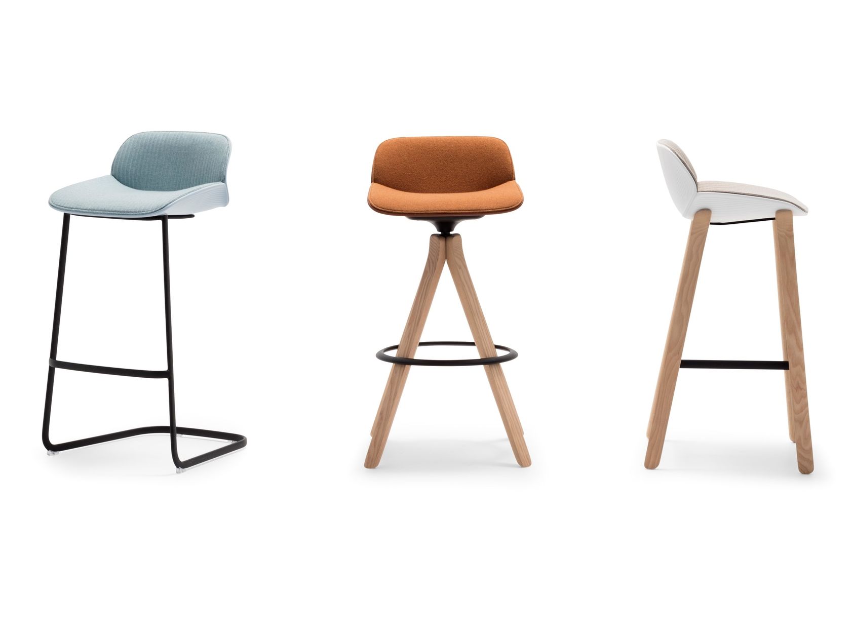 High sled base stool with back NUEZ BQ2781 Nuez Collection By Andreu ...