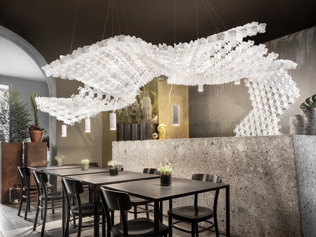 LED Opalflex® pendant lamp NUVEM By Slamp design Miguel Arruda