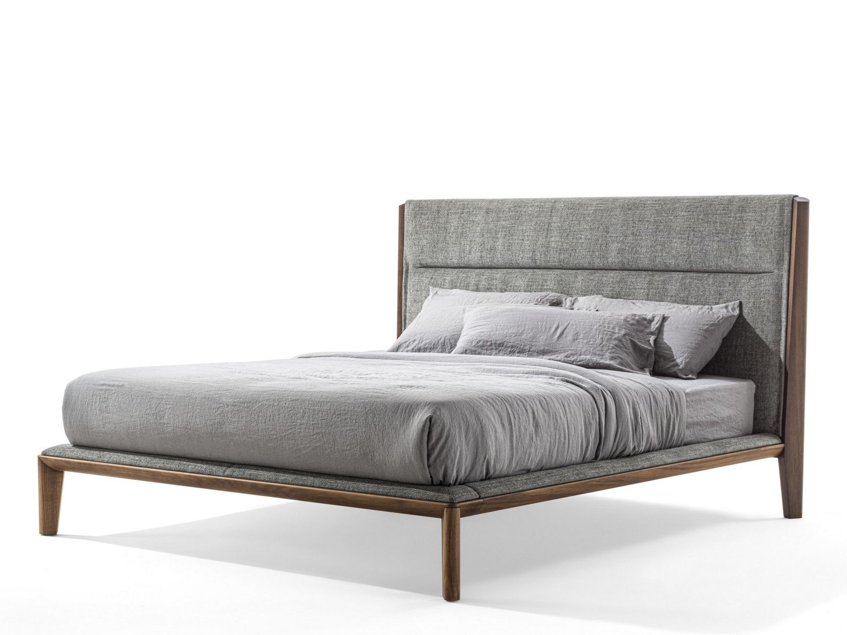 NYAN | Bed Wooden double bed with upholstered headboard By Porada ...