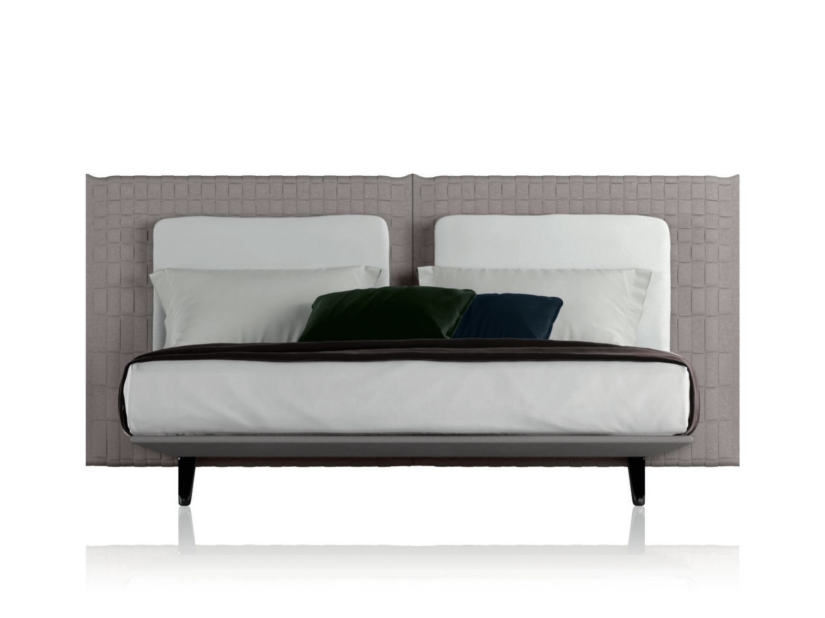 CAMPUS Letto matrimoniale in tessuto con testiera imbottita By Natuzzi ...