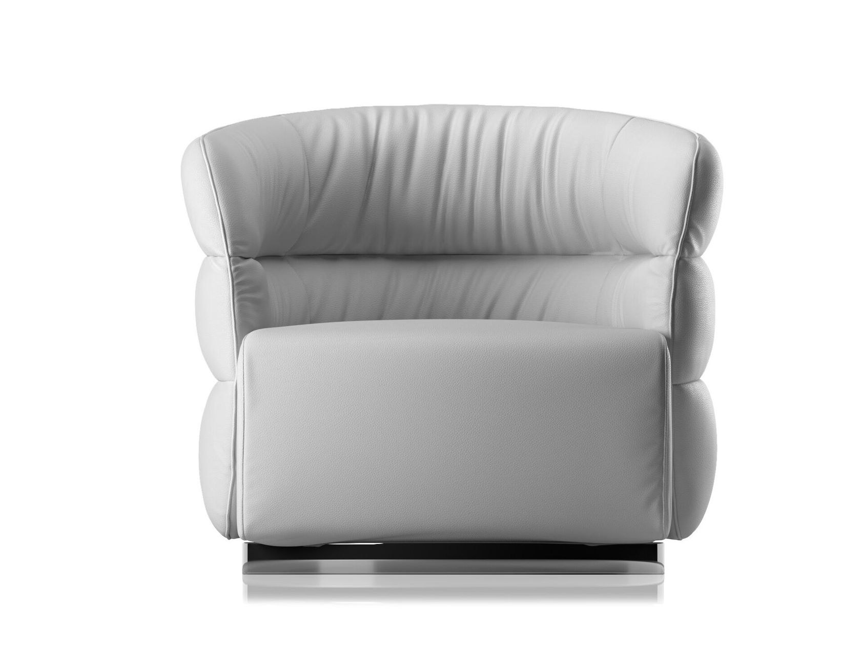 COUTURE Swivel leather armchair with armrests By Natuzzi Italia ...