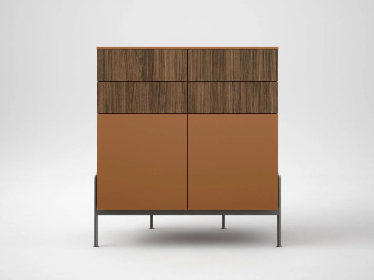 BELT Wooden highboard with doors By Novamobili | design Philippe Nigro