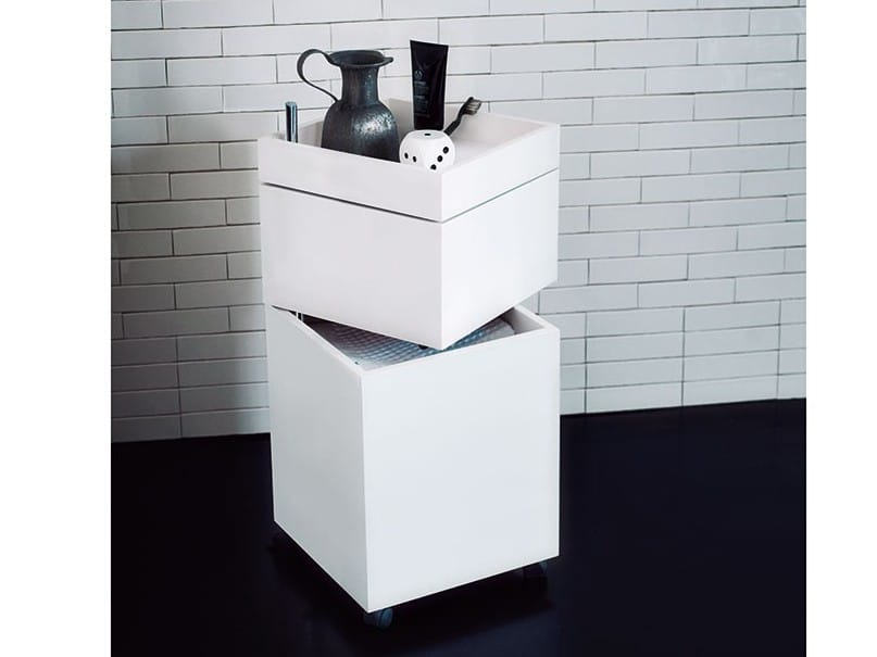 Wooden bathroom cabinet with castors O.J.C. By Agape