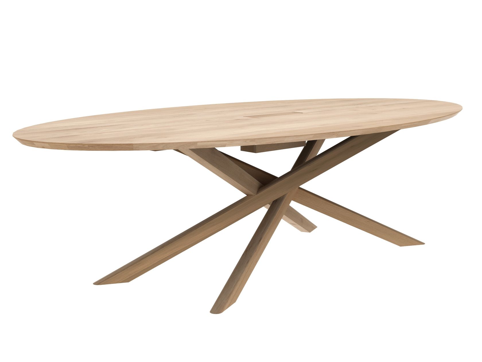 OAK MIKADO Oval oak meeting table with cable management By Ethnicraft ...