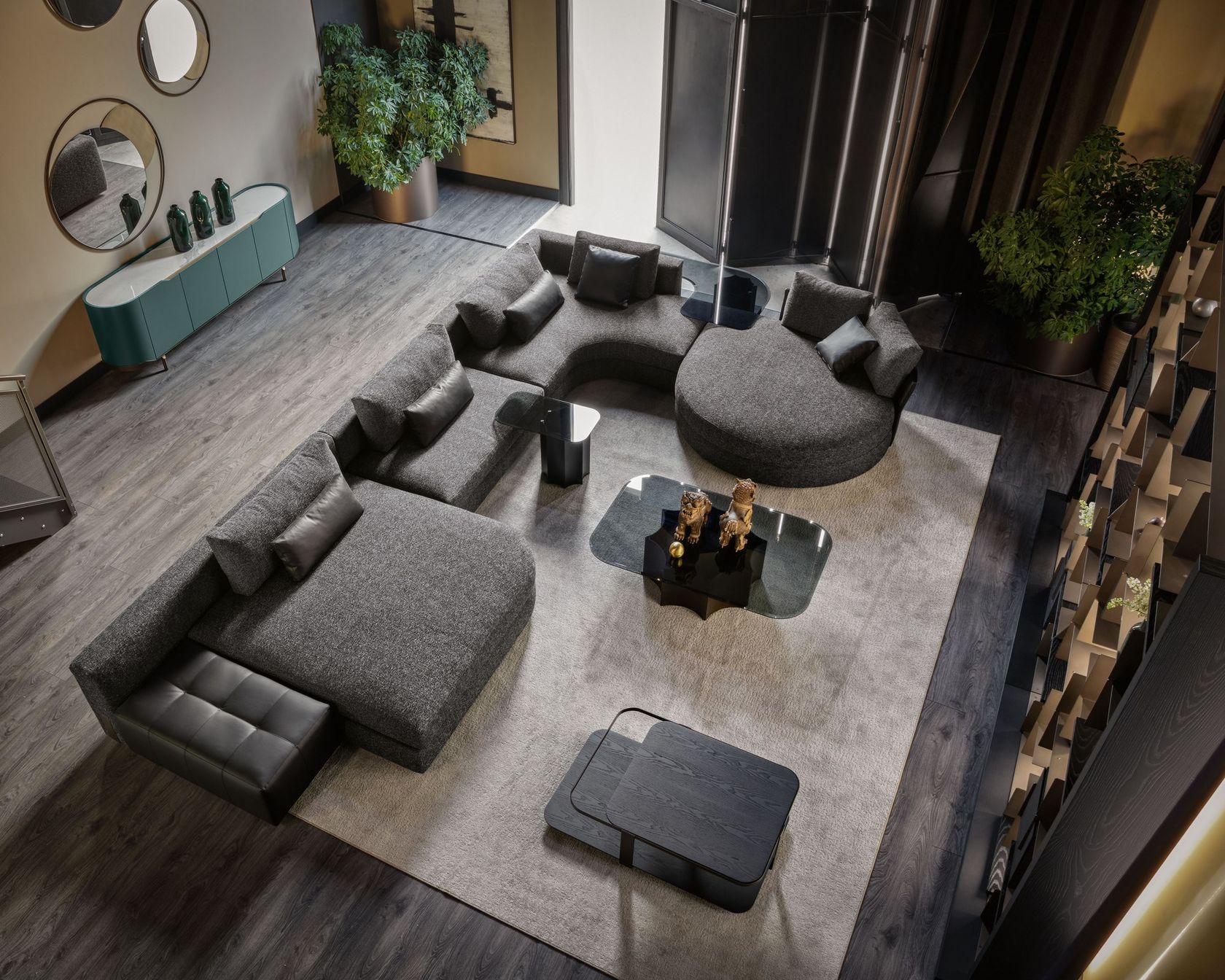 OASI Sectional fabric sofa with chaise longue By Cantori