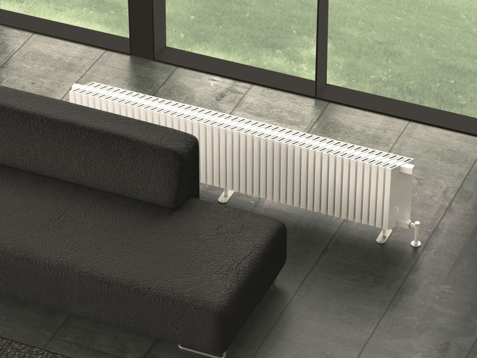 OBLIQUO Modular floor-standing aluminium decorative radiator By K8 ...