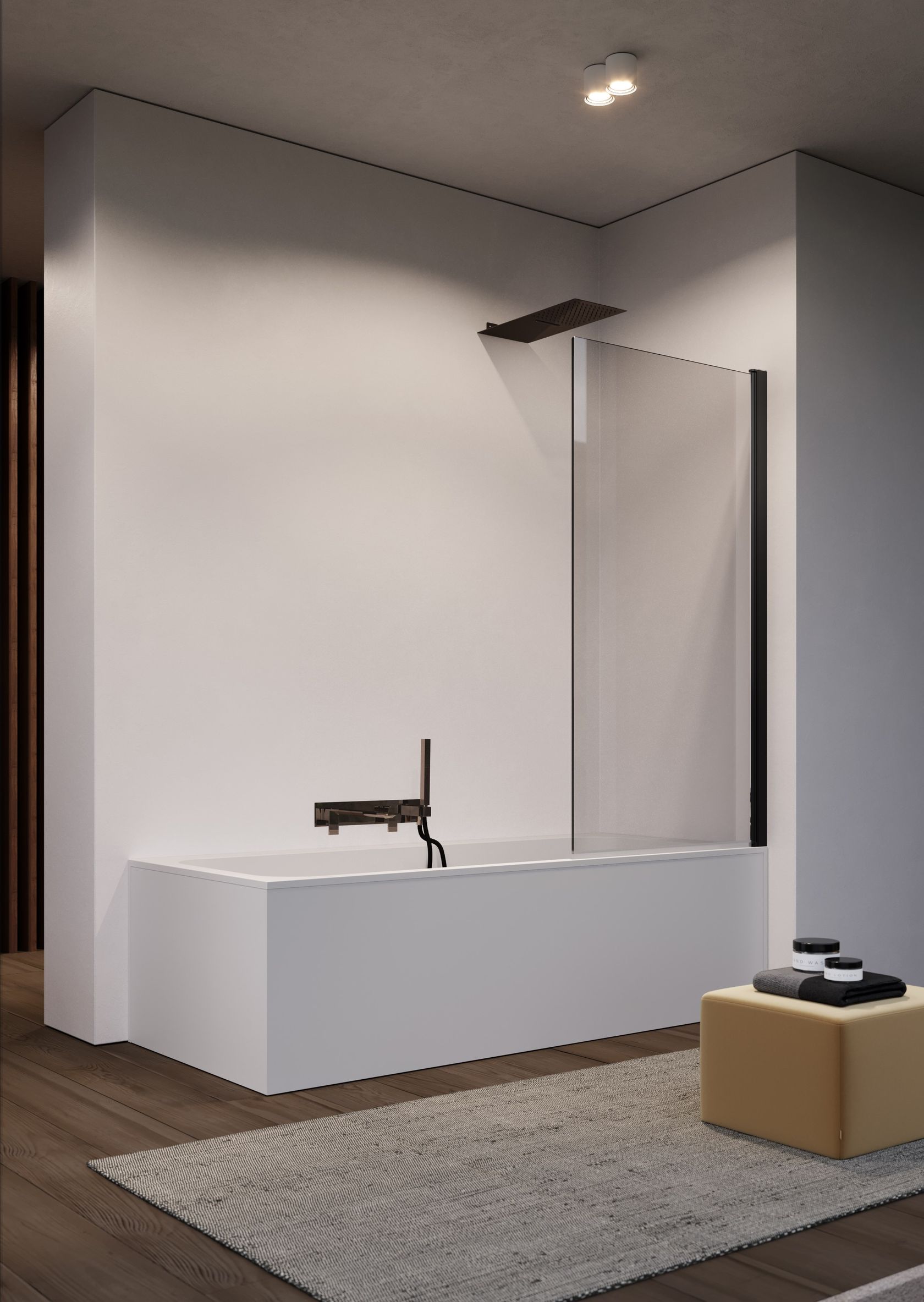 OMEGA Glass bathtub wall panel By DISENIA