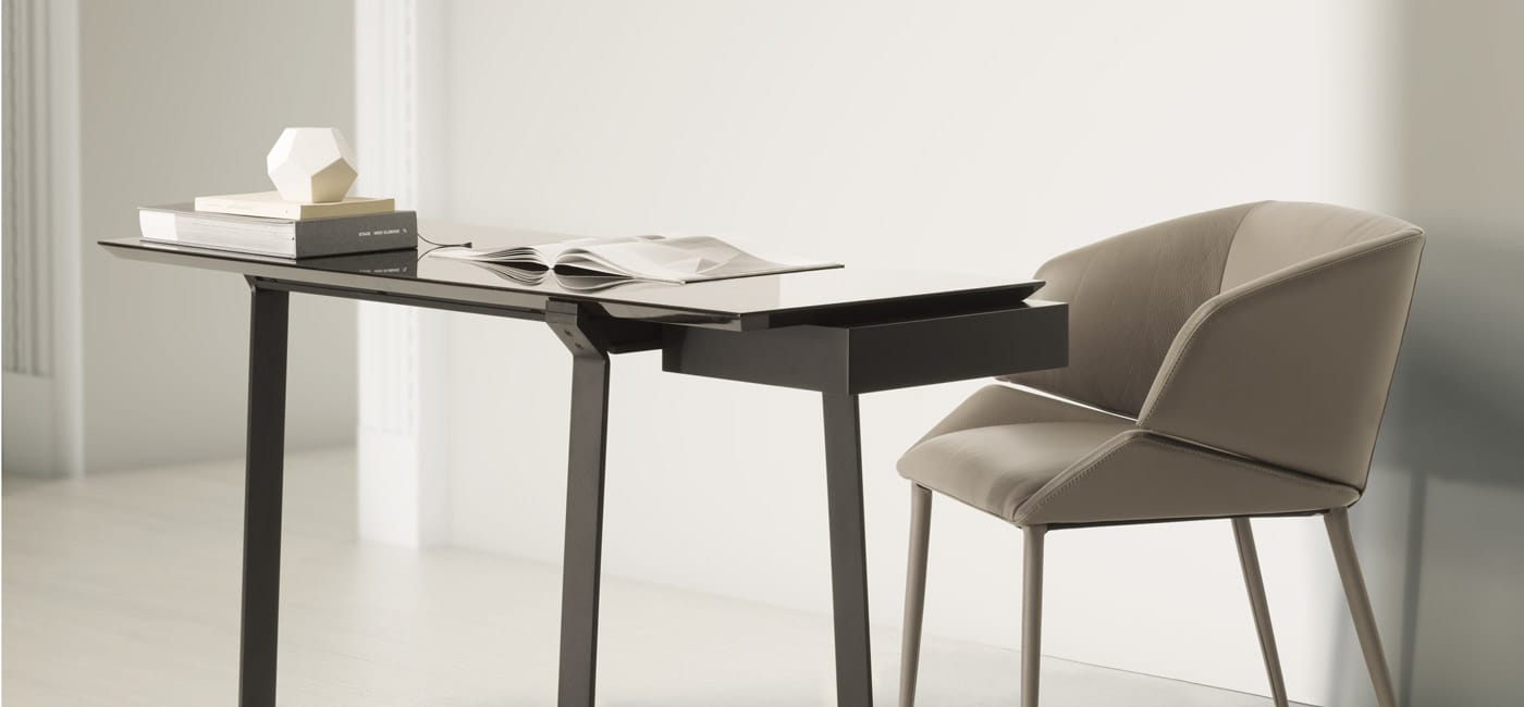 Marble secretary desk with drawers OMEGA By Natuzzi design Maurizio ...