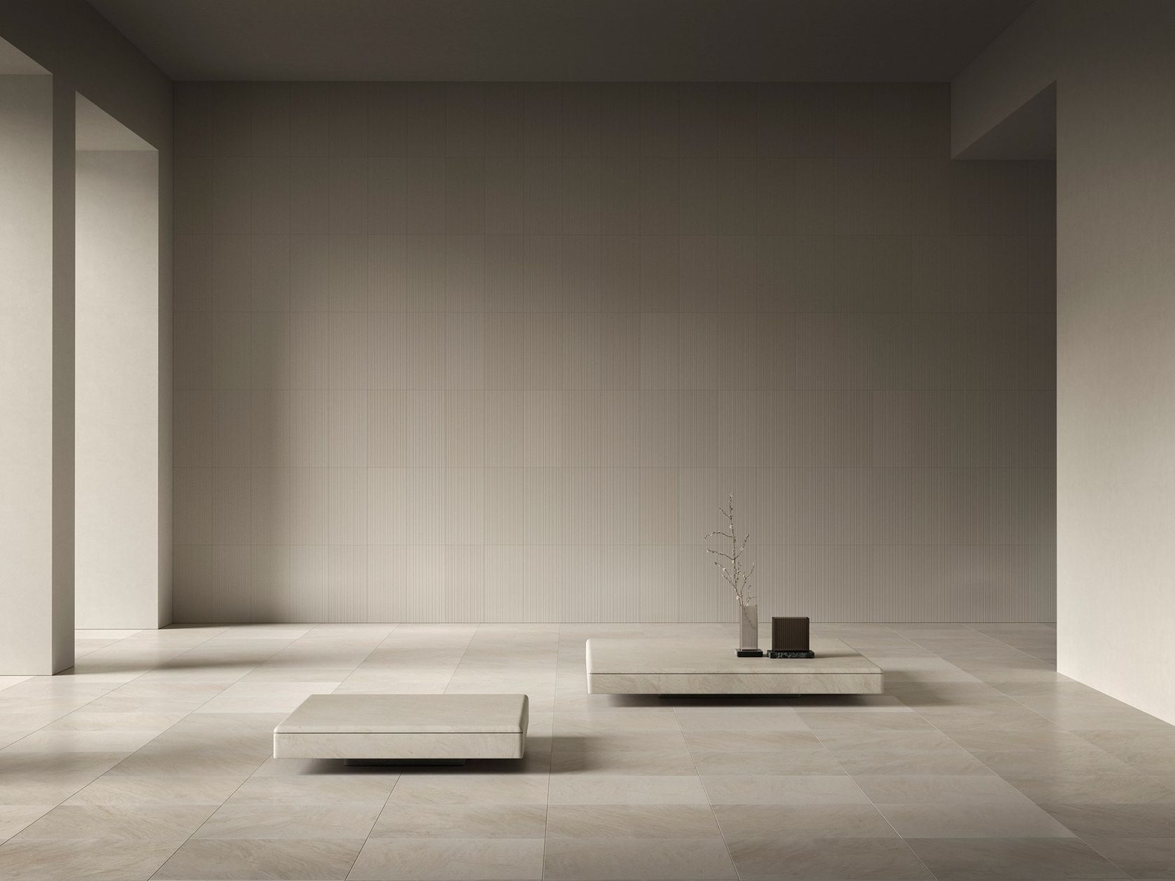 OMPHALOS Low square stone coffee table By Salvatori | design John Pawson