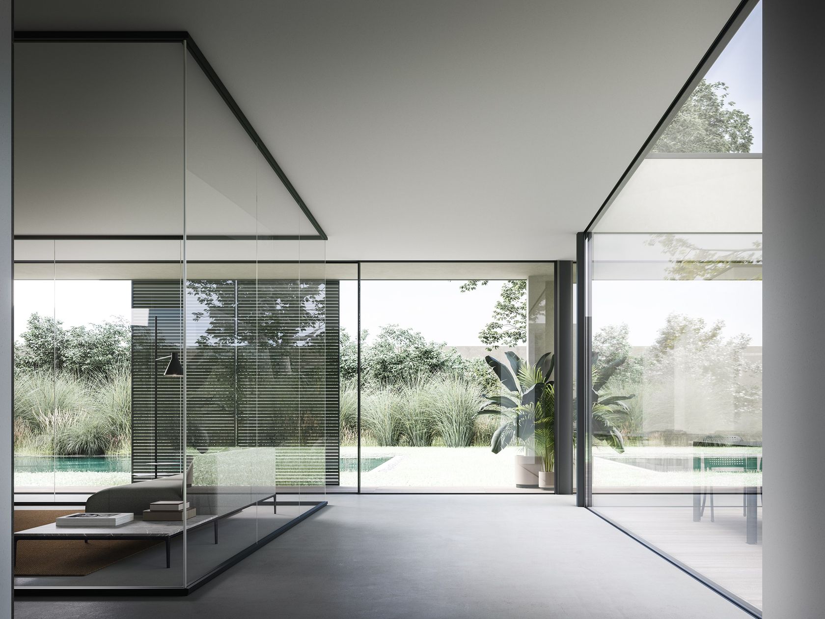 Glass patio door OPEN PROJECTS / SEQUENTIALITY By ADL design Massimo Luca