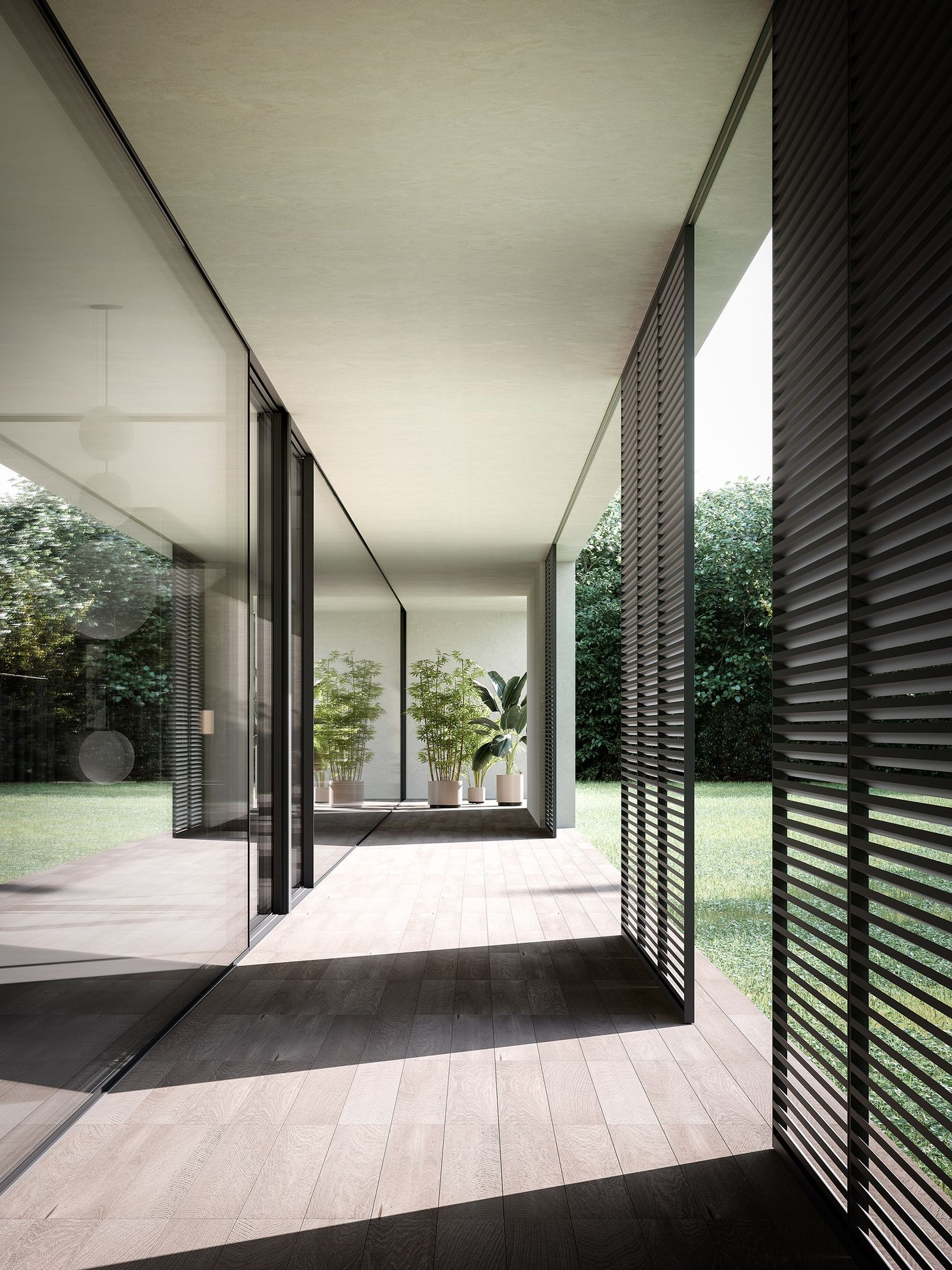 Glass patio door OPEN PROJECTS / SEQUENTIALITY By ADL design Massimo Luca