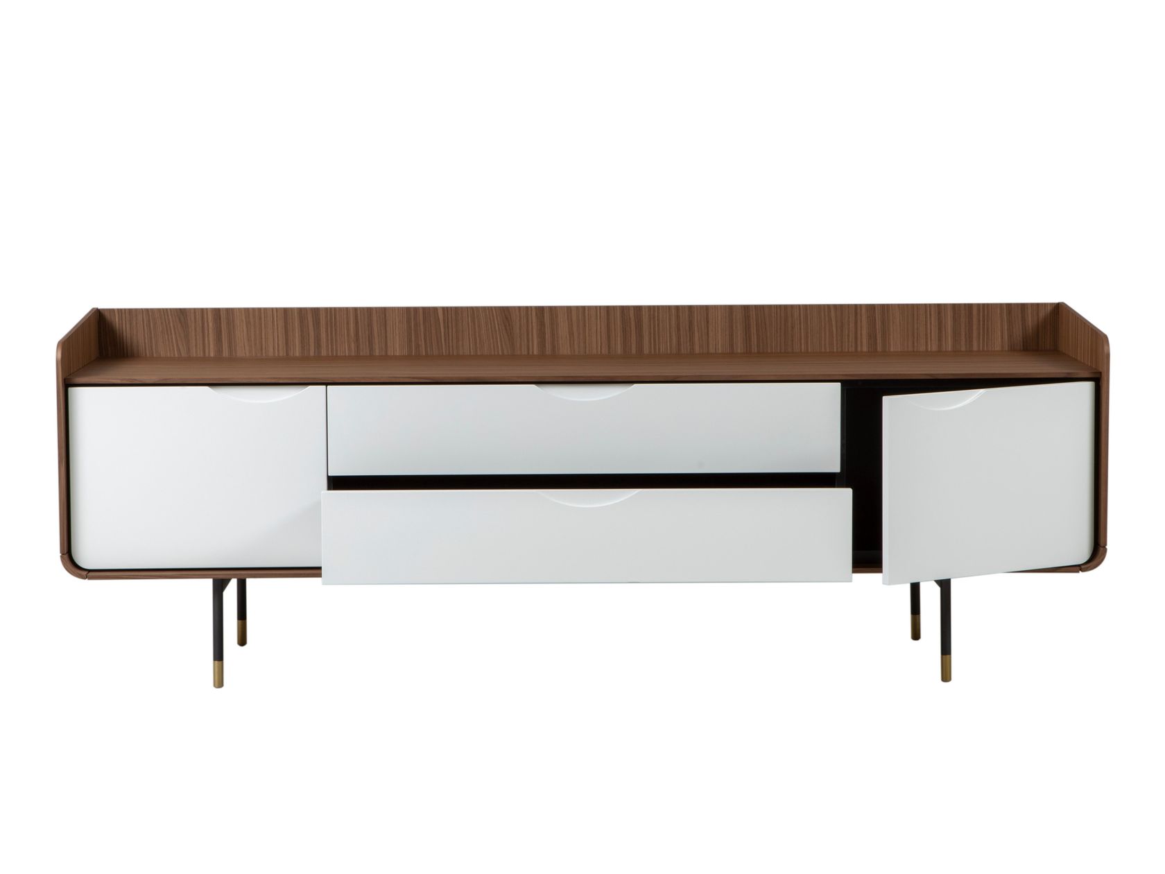 OPERA Walnut TV cabinet with doors By Tonin Casa | design M. Mottin/E ...