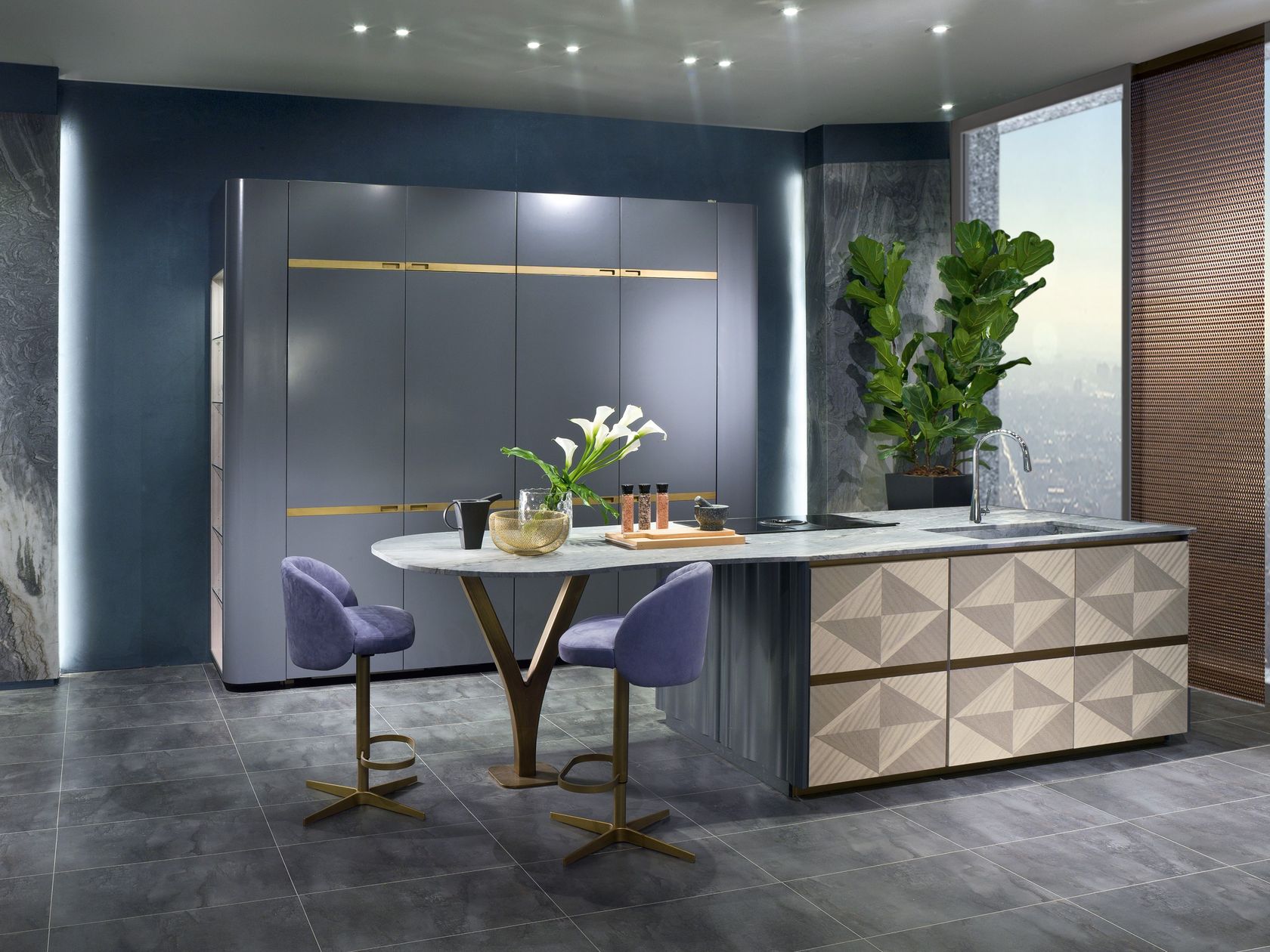 OPTICAL SKIN | Kitchen with island By Carpanelli
