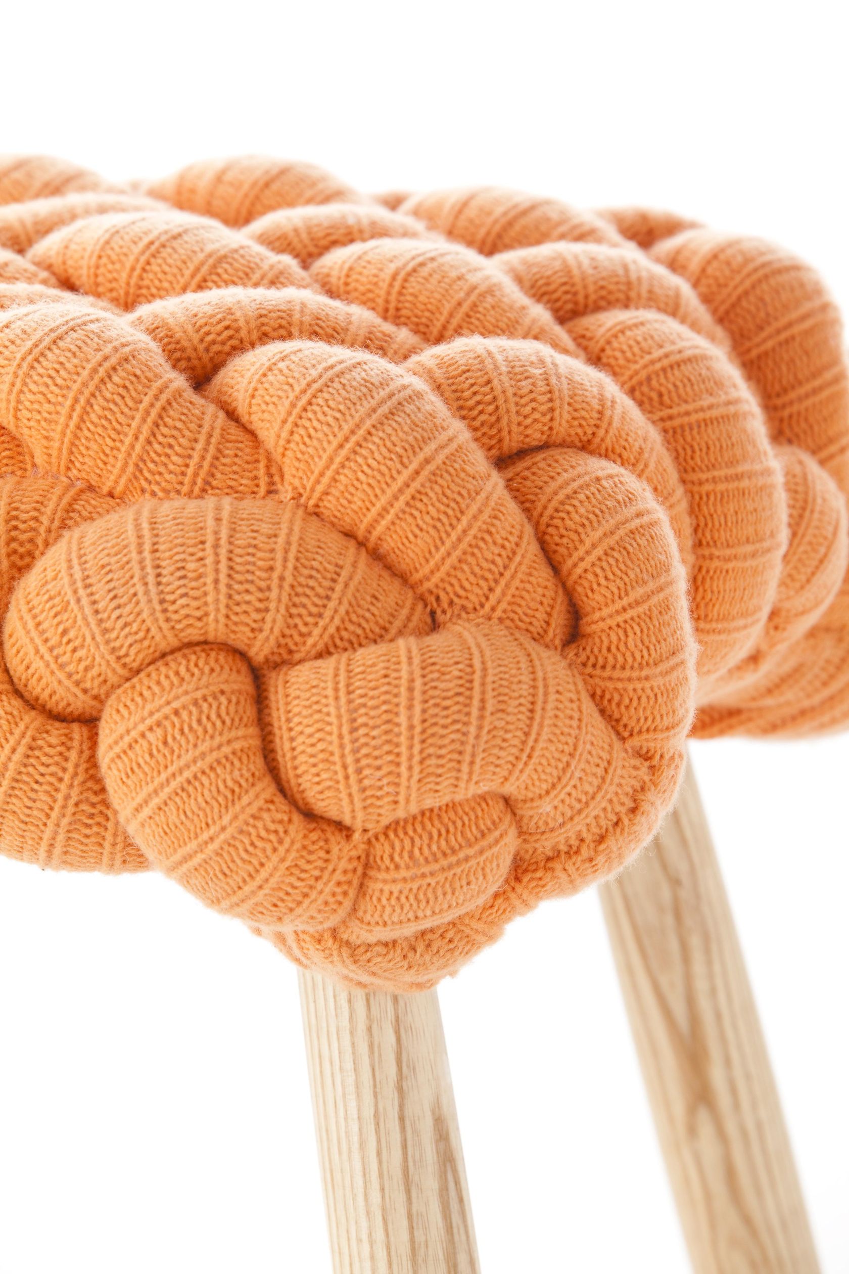 Upholstered wool stool ORANGE KNITTED STOOL By GAN design Claire-Anne O ...