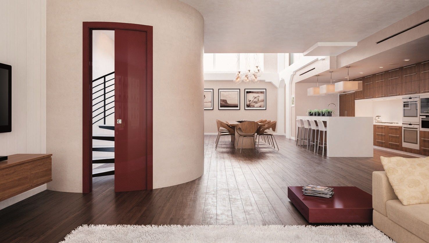 Counter frame for curved sliding doors ORBITALE By Scrigno