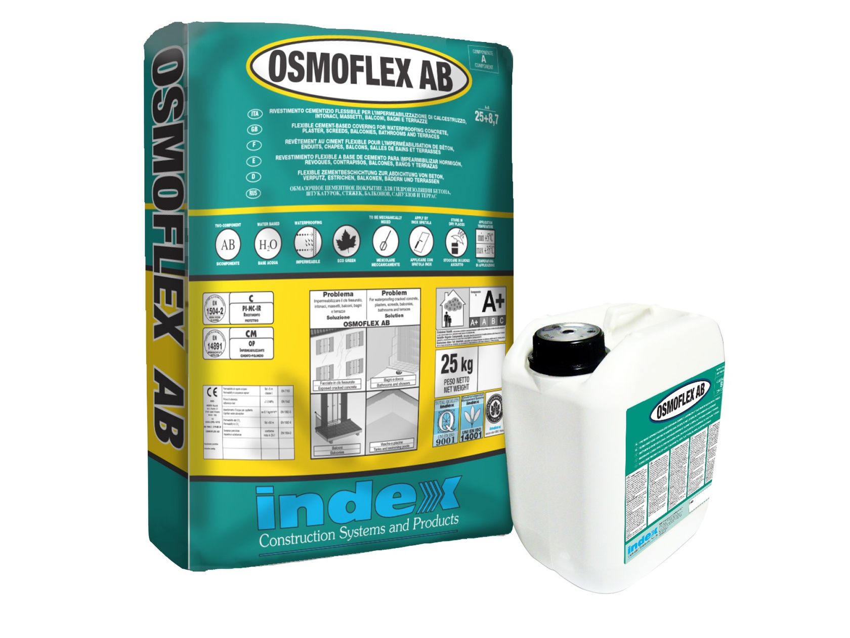 Cement-based waterproofing product OSMOFLEX AB By INDEX