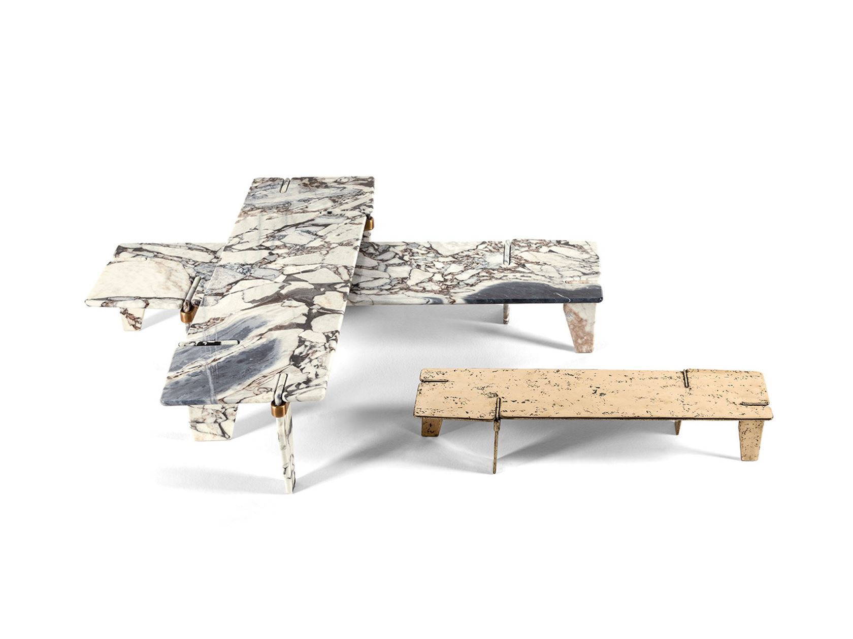 OVERLAP Marble and metal low coffee table By HESSENTIA | Cornelio ...