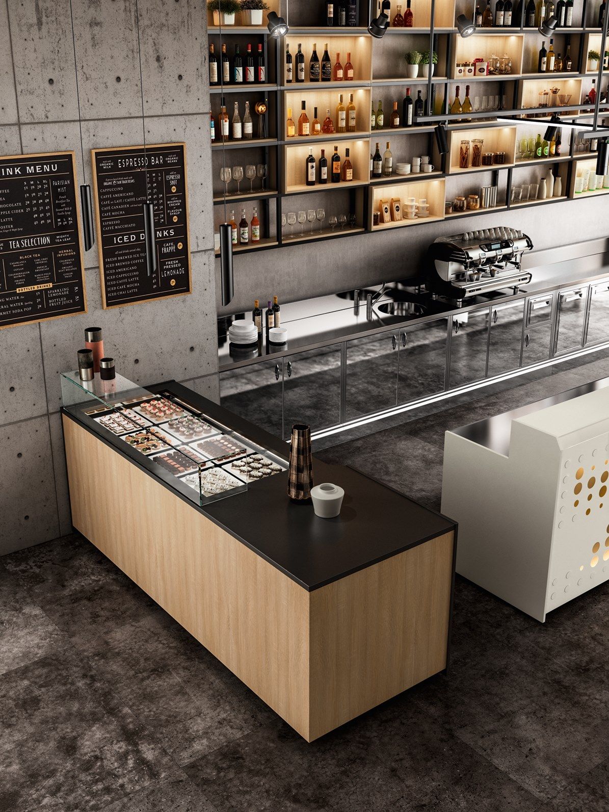 OXIDE Illuminated bar counter By Frigomeccanica