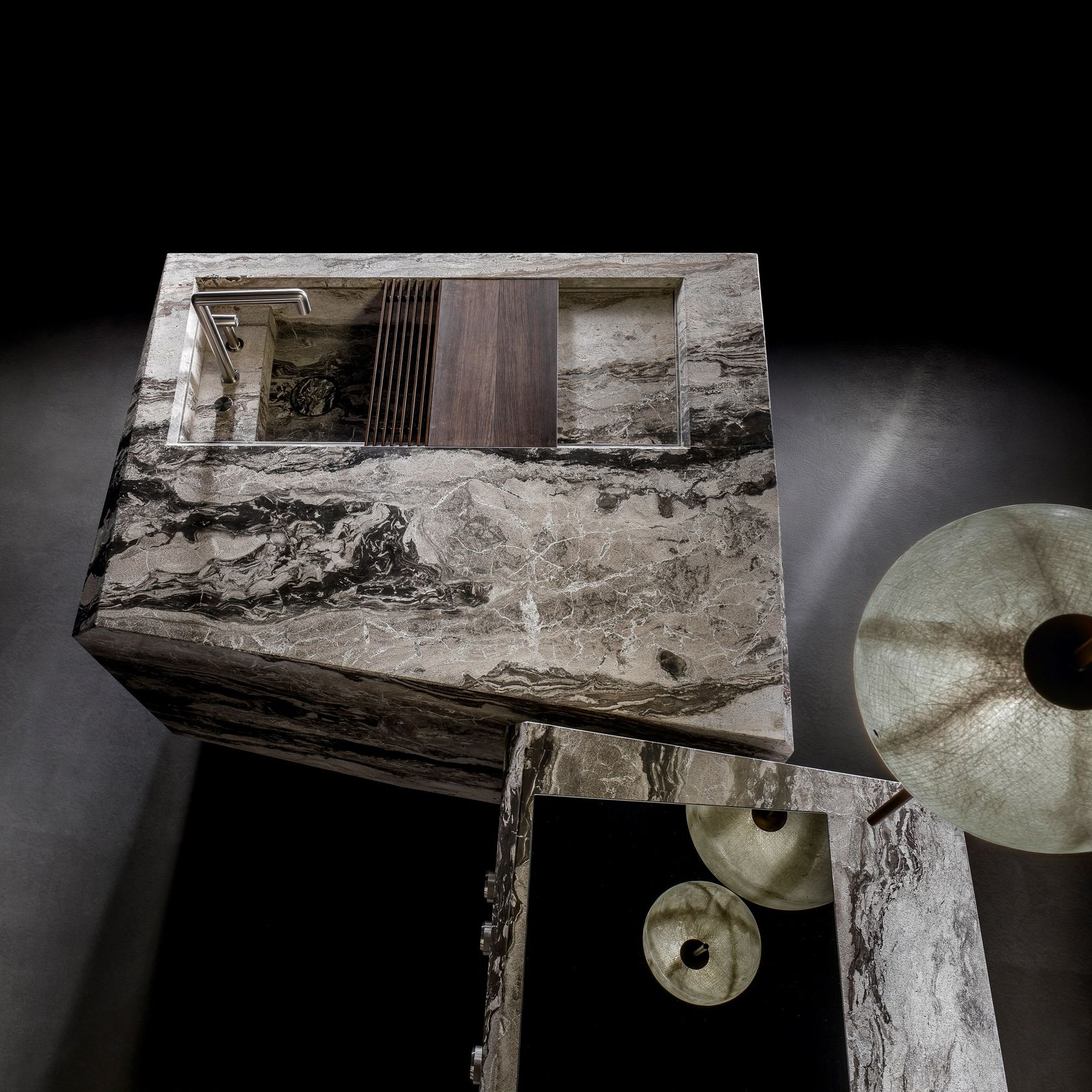 OZONE Stone kitchen with island By Henge | design Massimo Castagna