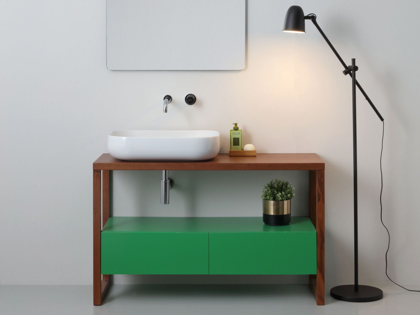 COOL Ash vanity unit with drawers By Olympia Ceramica