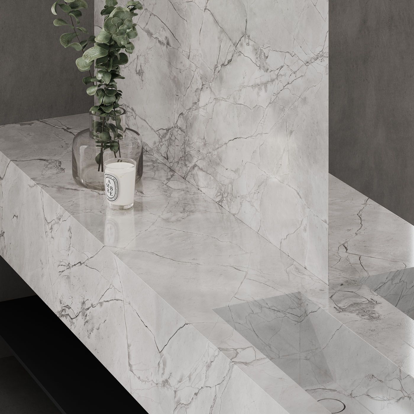 SUPERWHITE Porcelain stoneware wall tiles with marble effect By Optimum ...