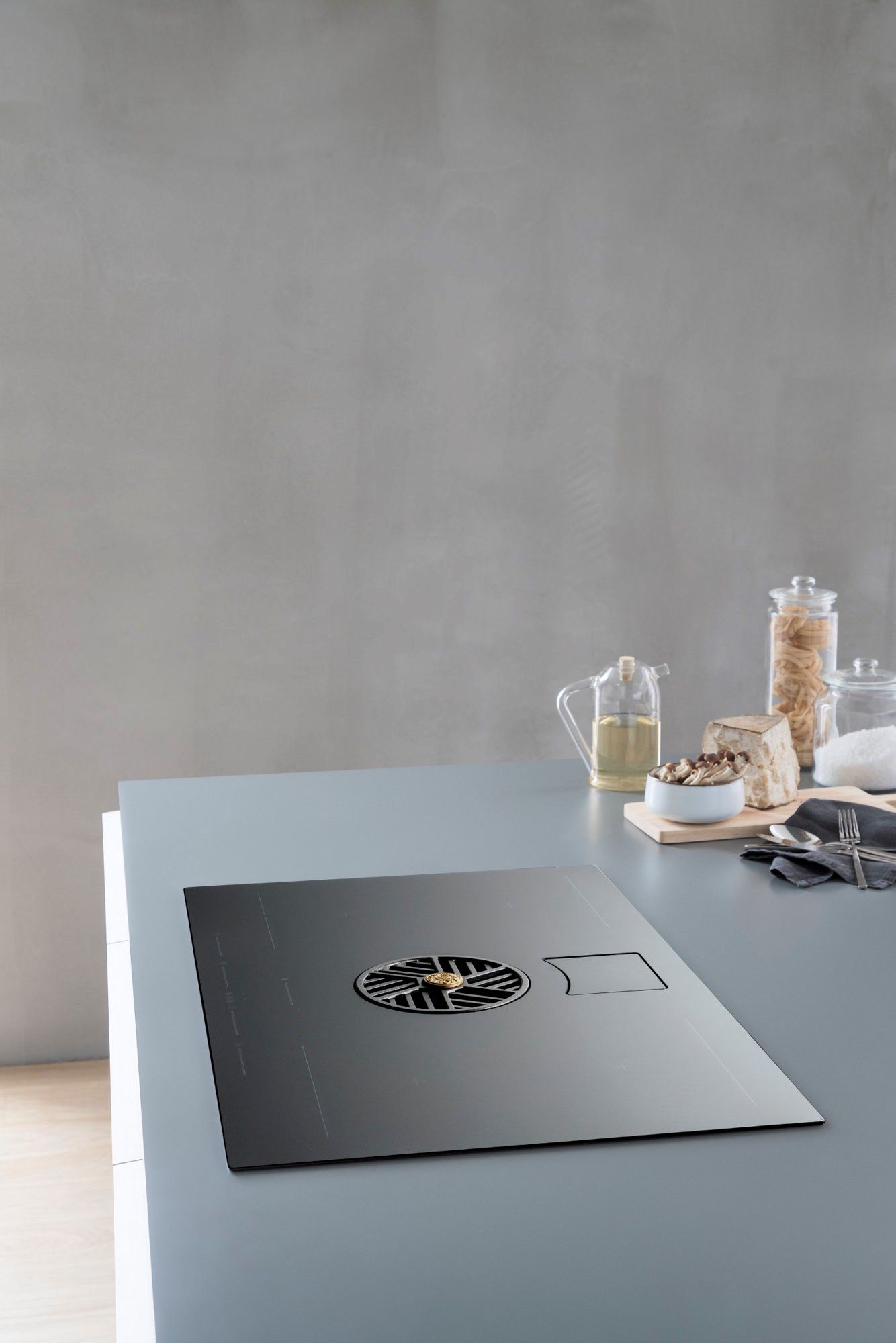 P804ICH2M37NT Induction glass ceramic hob with integrated hood Class A+ ...