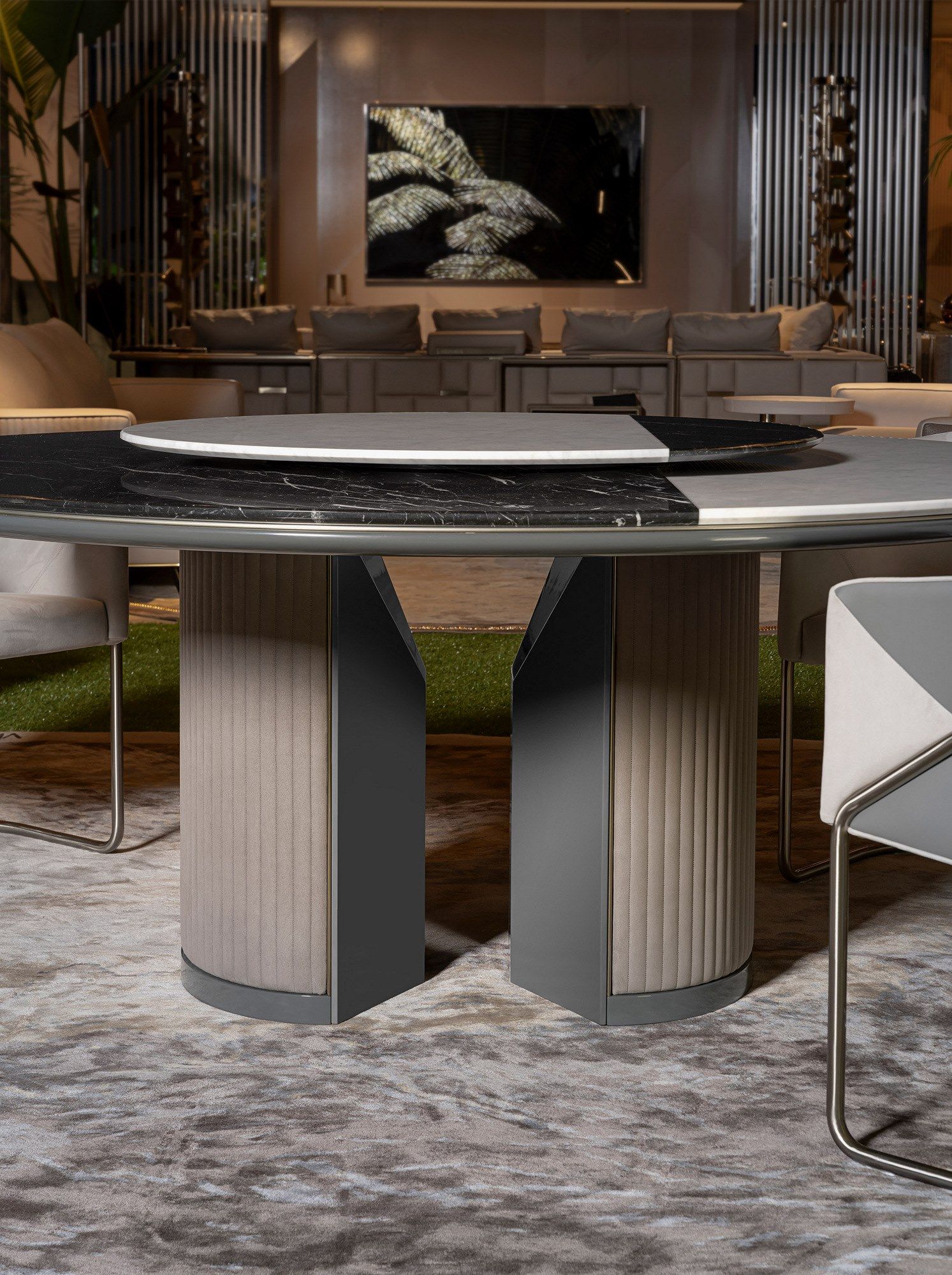 STARLIGHT Round marble table with Lazy Susan By Visionnaire | design ...