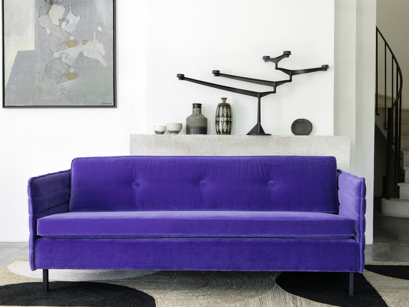 Solid-color velvet fabric PALATINE By Élitis