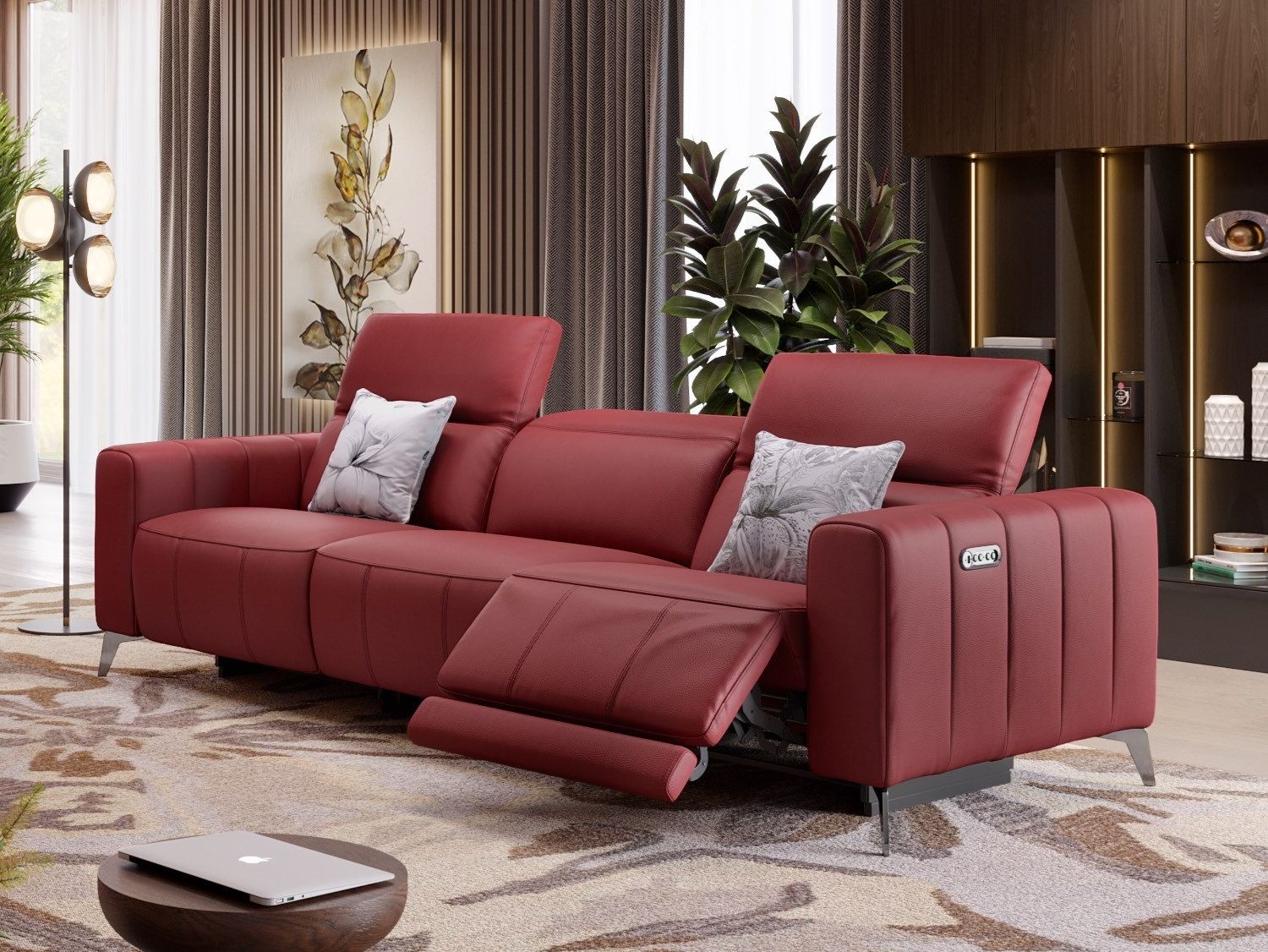 PALERMO 3 seater leather sofa By Sofanella