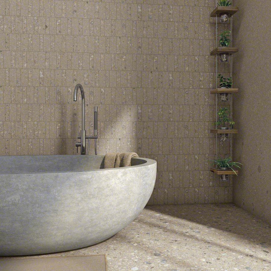 Antibacterial porcelain stoneware wall/floor tiles with stone effect ...