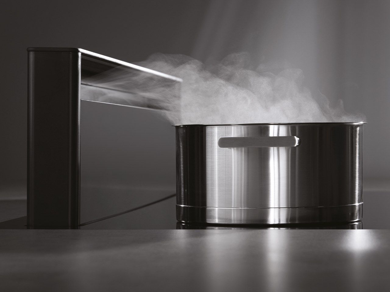 NOVY PANORAMA 90 Induction flush-mount hob with integrated hood By NOVY