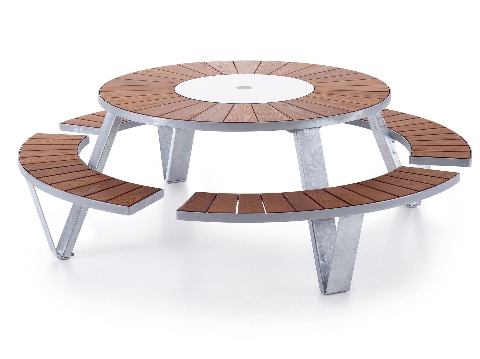 PANTAGRUEL PICNIC Round picnic table with integrated benches By ...
