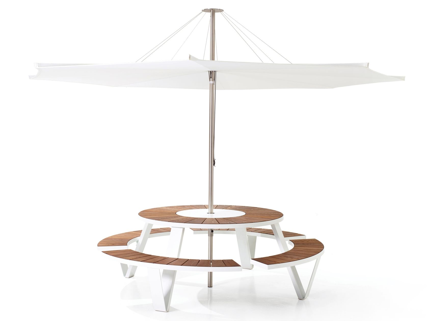 PANTAGRUEL PICNIC Round picnic table with integrated benches By ...