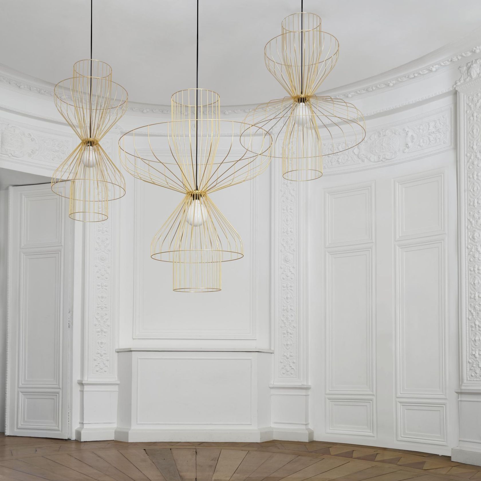 Steel pendant lamp PARACHUTE By Ligne Roset design Nathan Yong