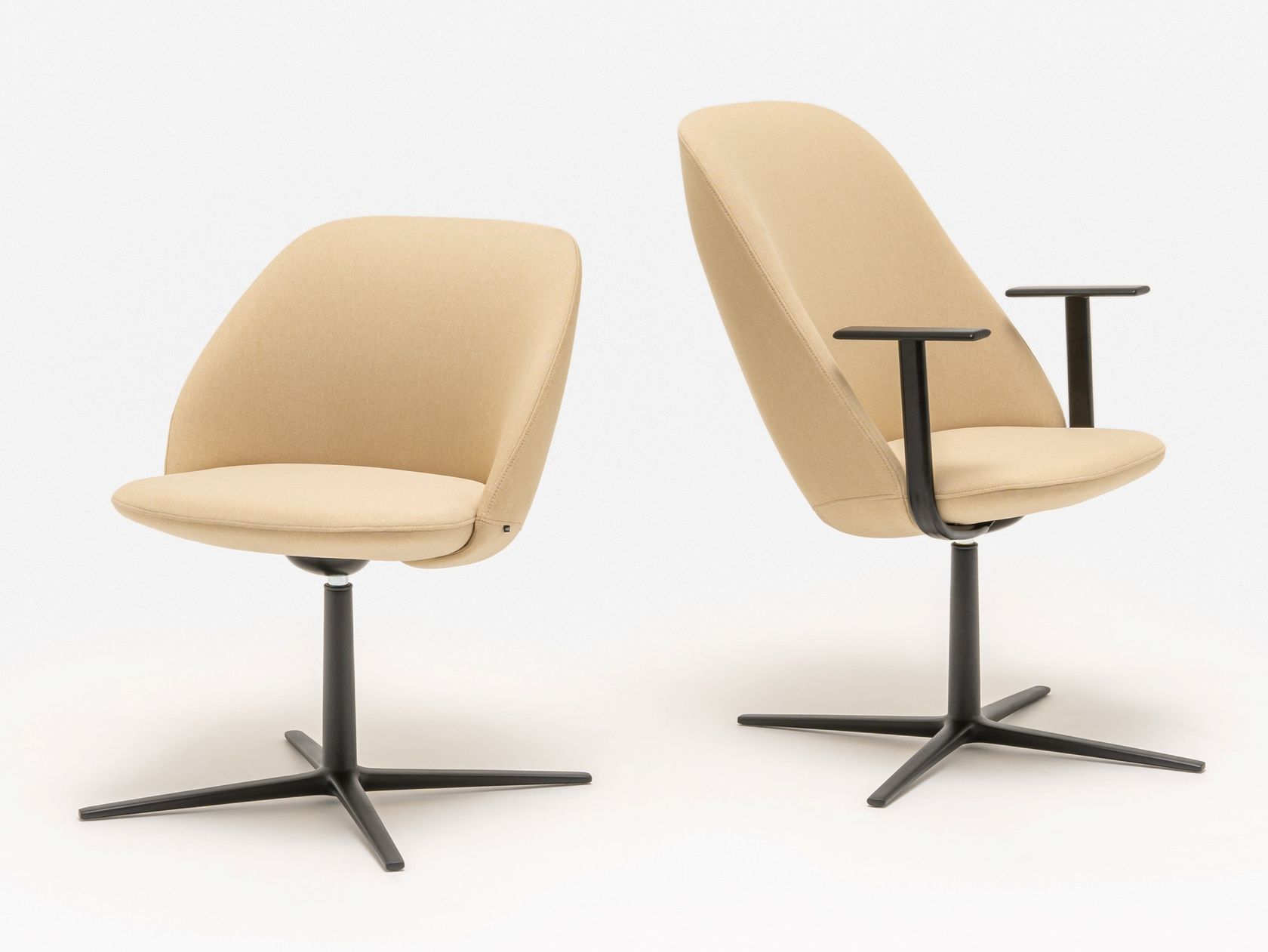 PARALEL | Chair with armrests Upholstered fabric chair with armrests By MDD